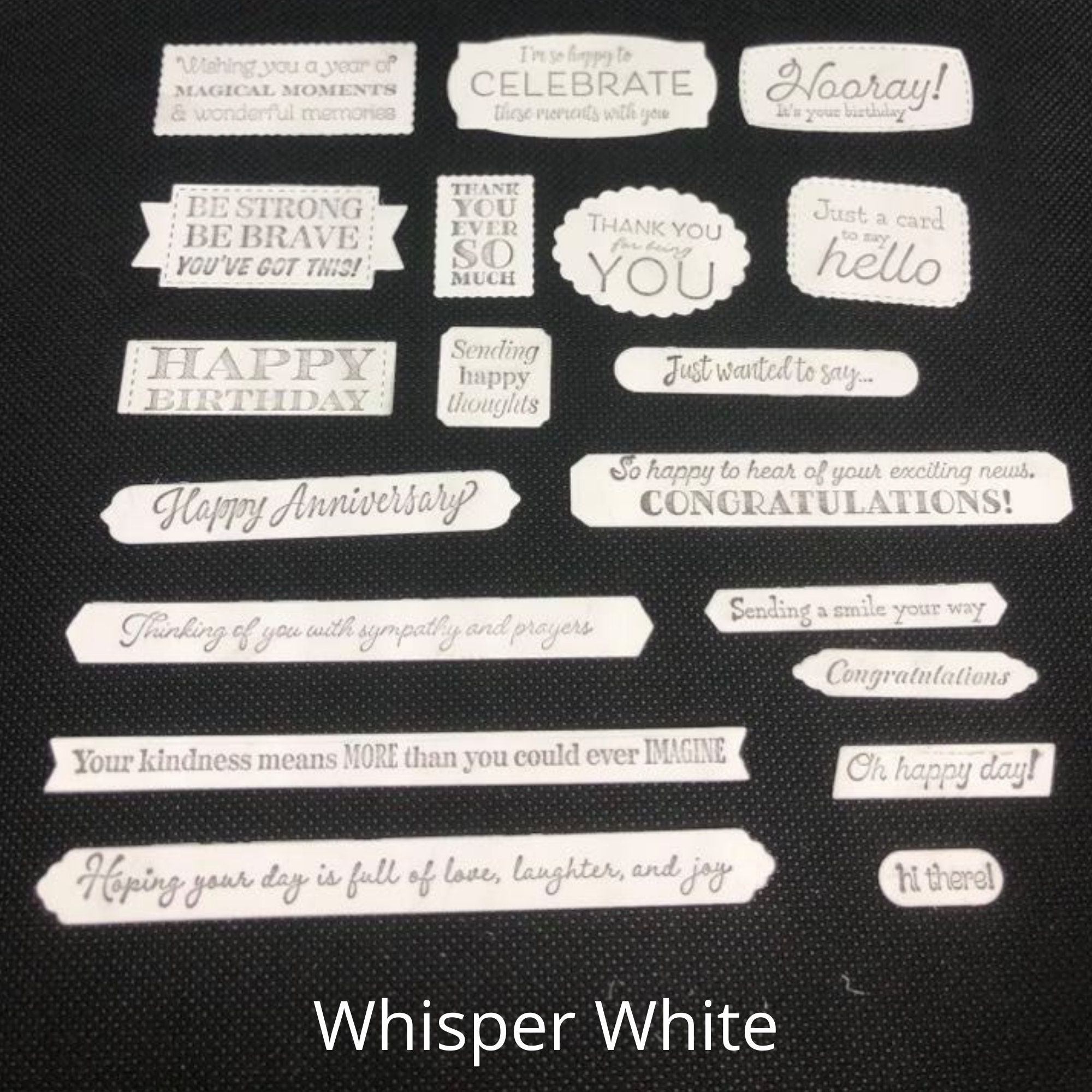 Set 1 Stampin up Many Messages Stamped Cardstock Sentiments | Etsy