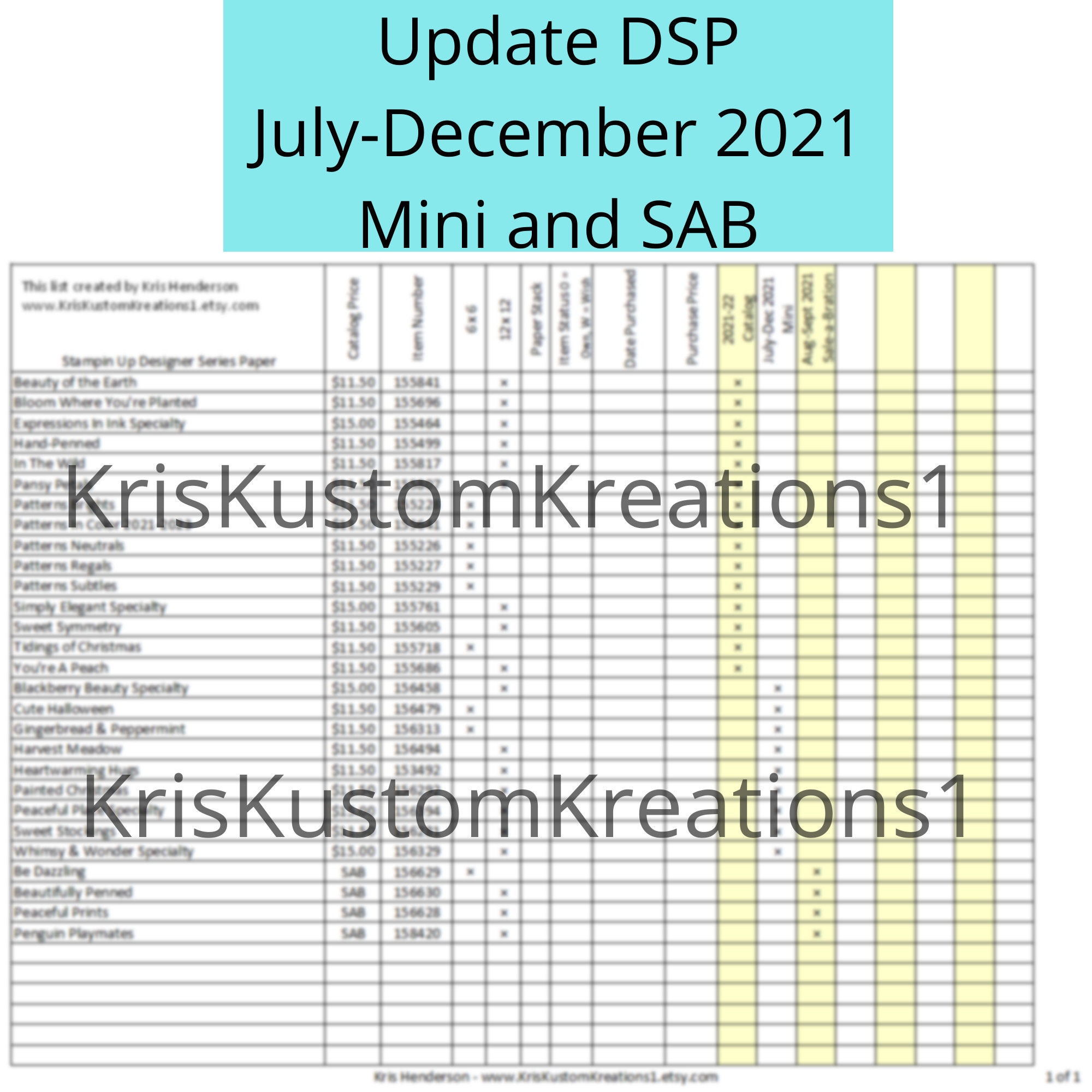 Papercraft Stamping Reference Index Organizer Download Update July-Dec ...