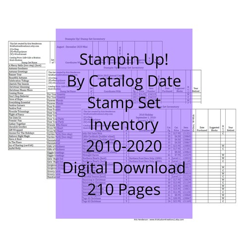 Download Stampin up 2010-2020 Alphabetical Stamp Set Tracking - Etsy