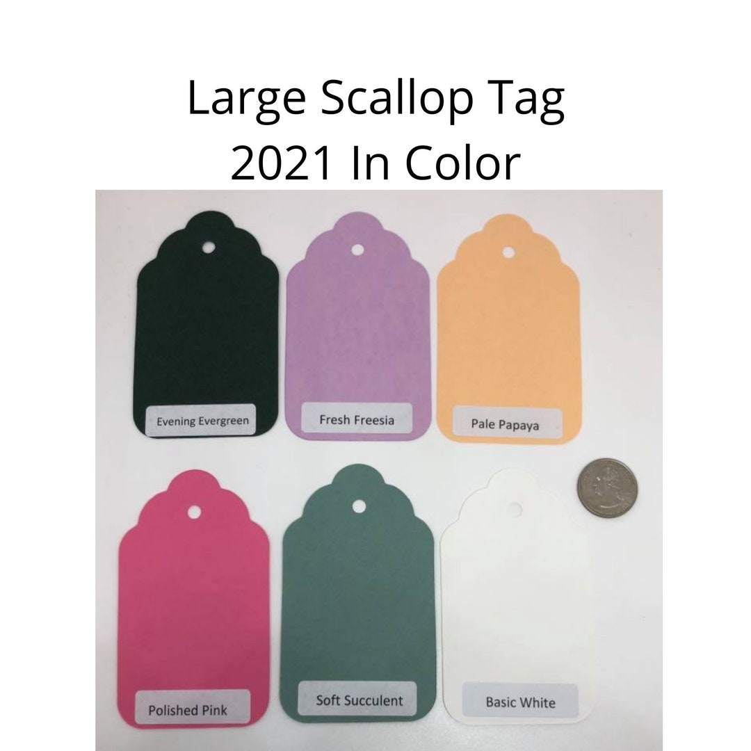 6 Genuine Large Scallop Tag Stampin up 2021-2023 Paper Cardstock Color ...