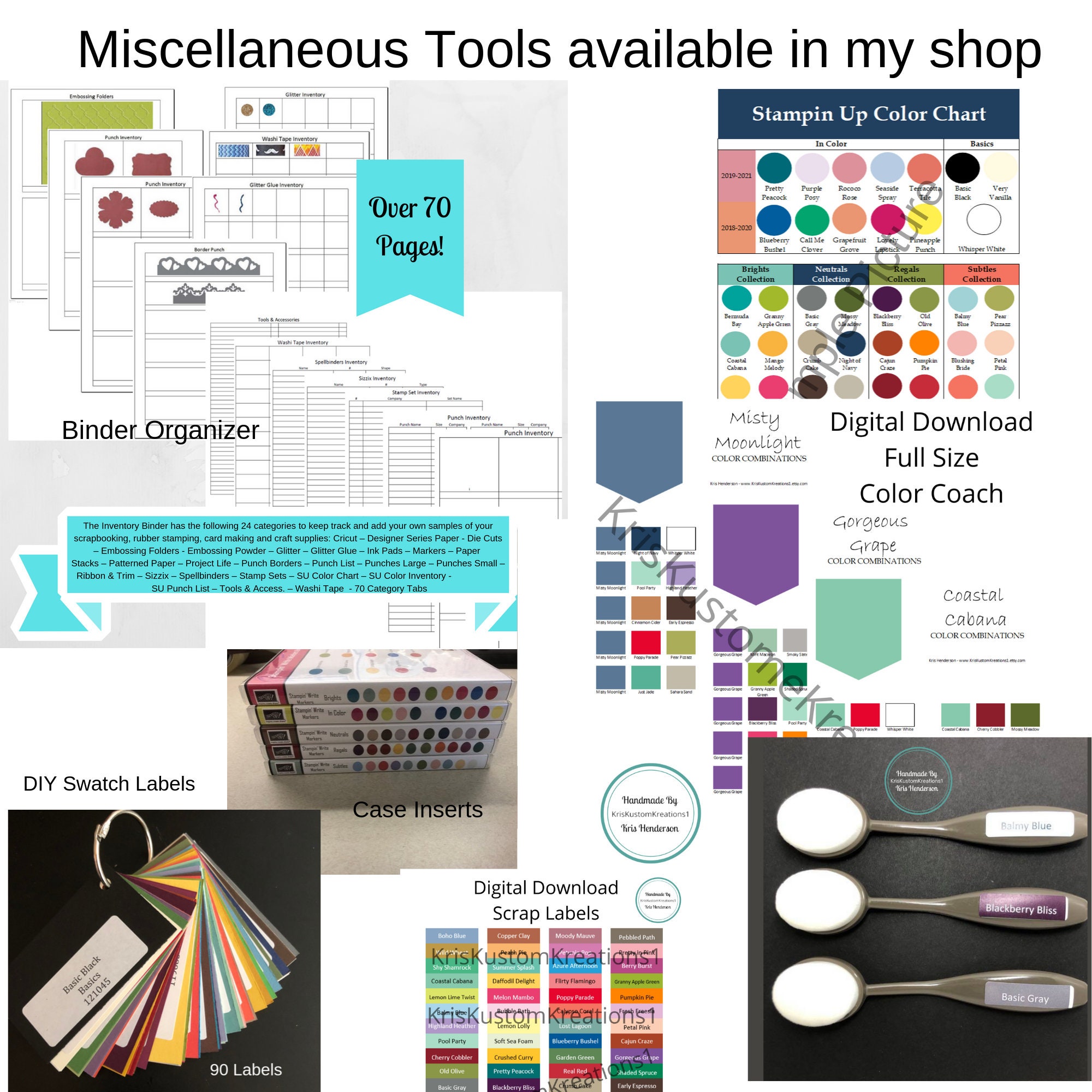 Stampin up Blends Cap Label Collection, Paper Cardstock Tool Organizer ...