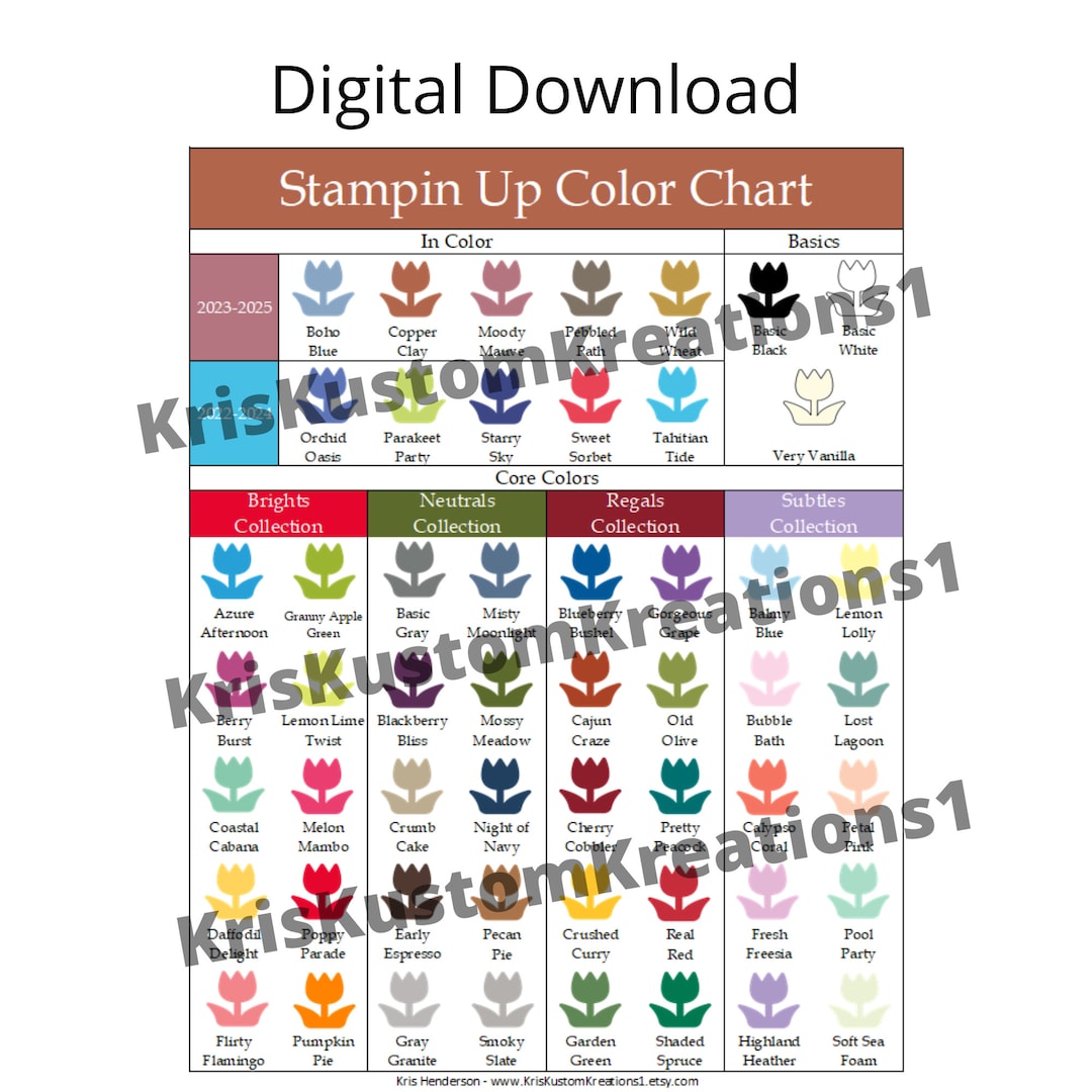 Download Stampin up Paper Cardstock Tool Color Reference 1 Page Flower ...