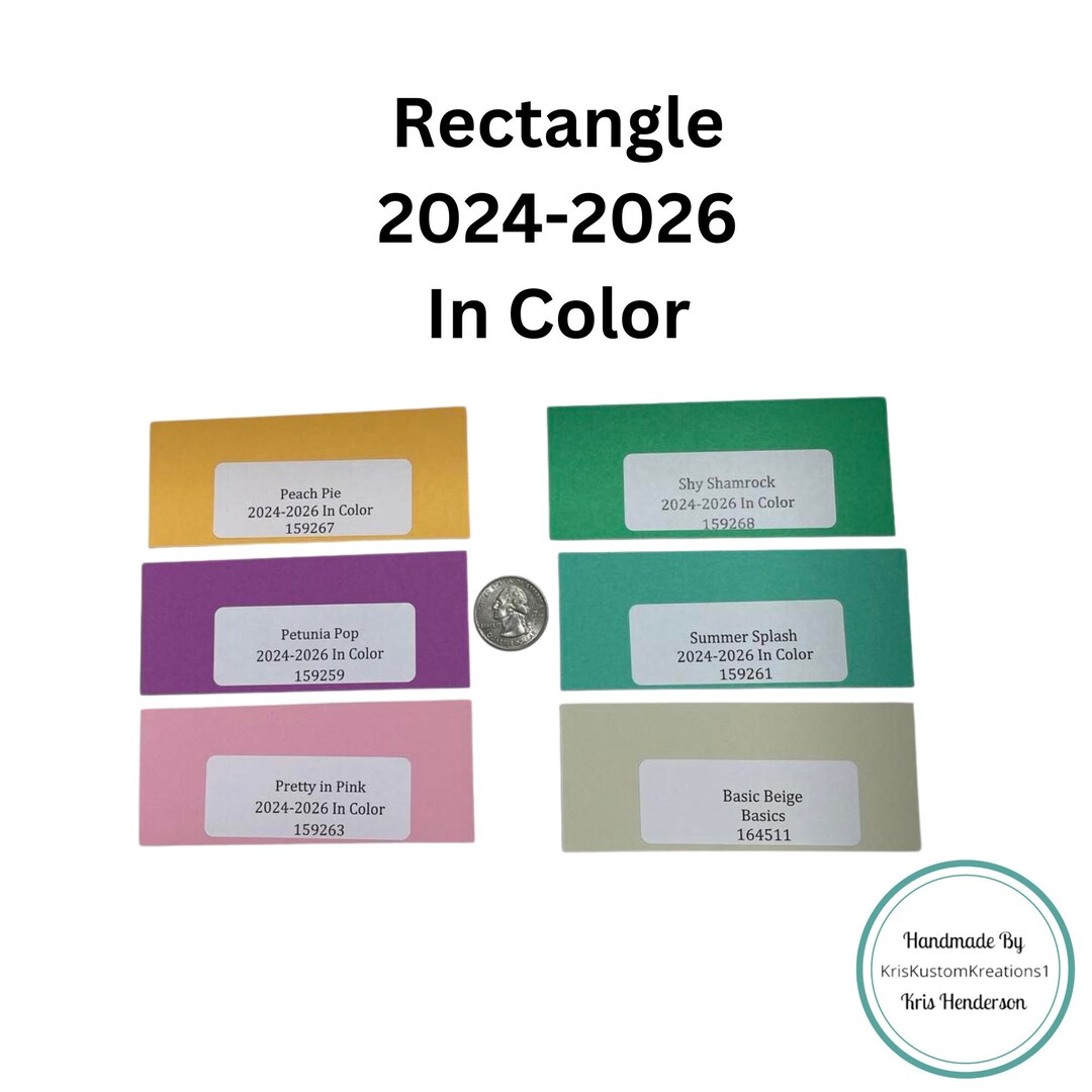 6 Genuine Rectangle Stampin up 2024-2026 Paper Cardstock Color Ring ...