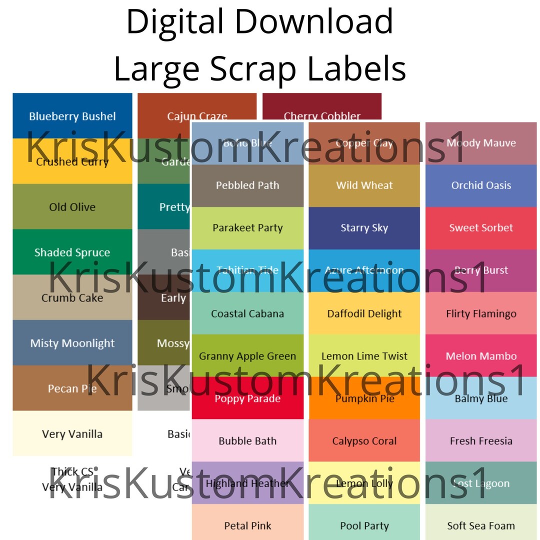 Download 60 Large Stampin up Paper Cardstock Scrap Label Collection ...
