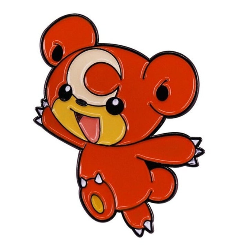 Teddiursa's Charm: Adorable Pokémon Brooch Enamel Pin Cute Kawaii ...
