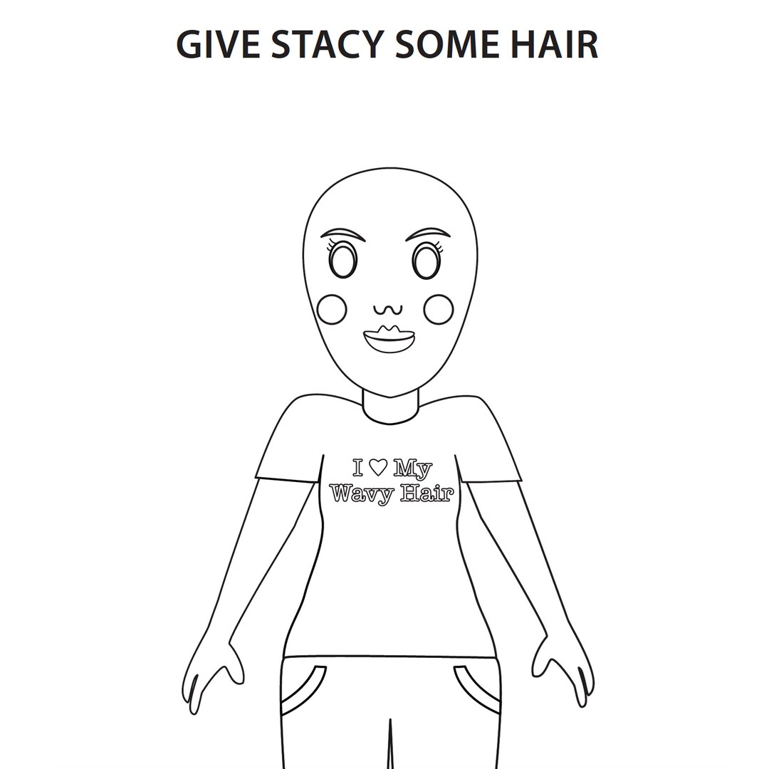 Printable Activity Give Stacy Some Hair Page for Kids or Adults ...