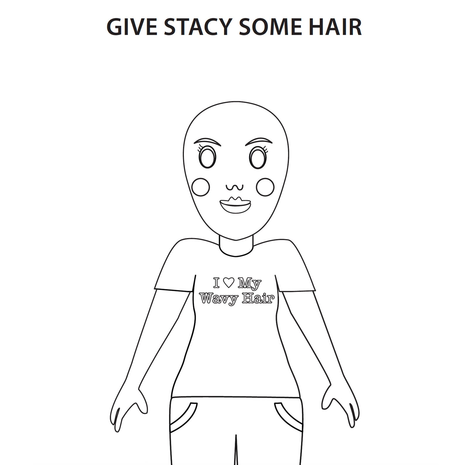 Printable Activity Give Stacy Some Hair Page for Kids or Adults ...