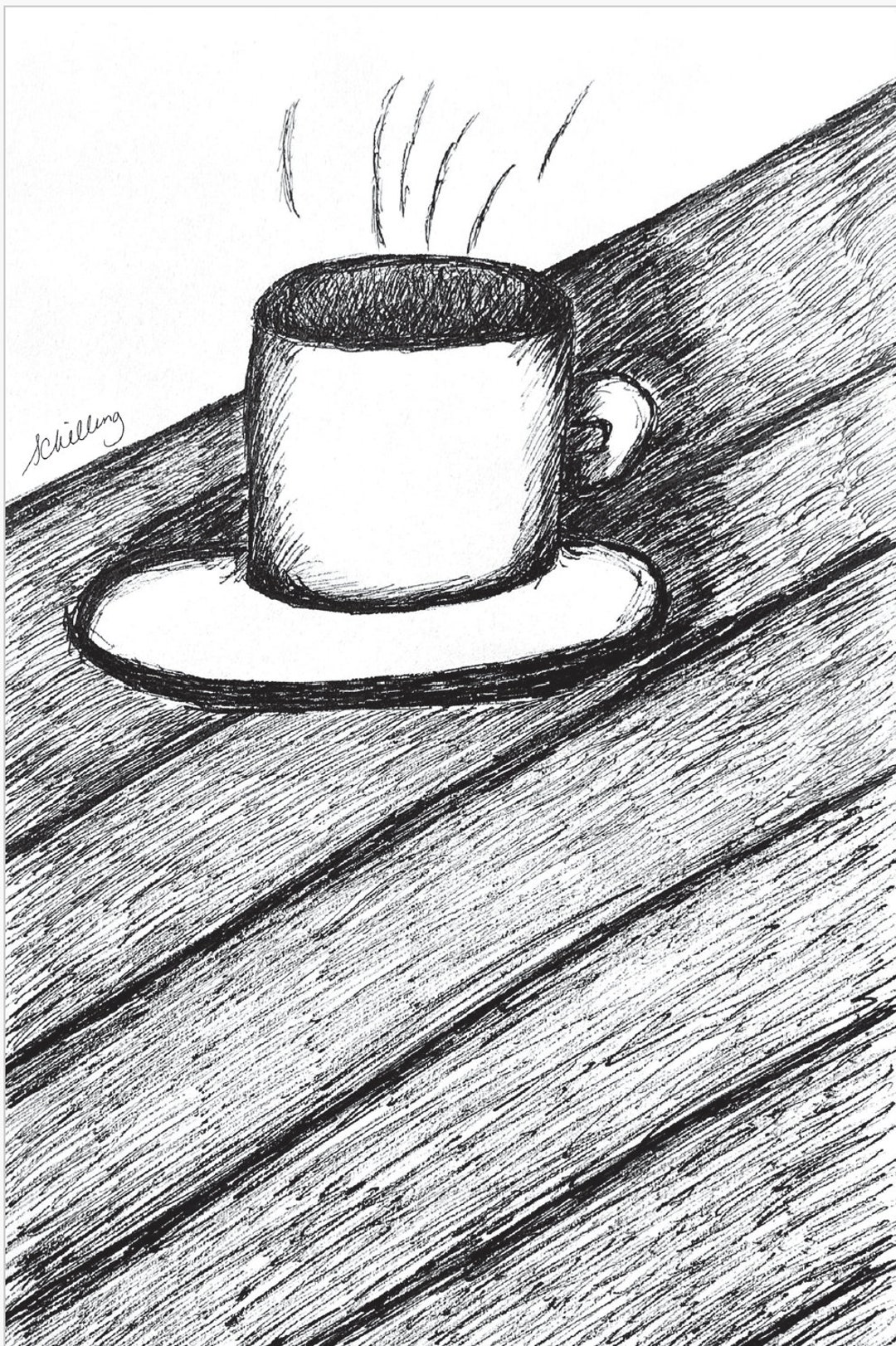 PDF Printable | Instant Download | PDF Coffee Time! | Ink Drawing - Etsy
