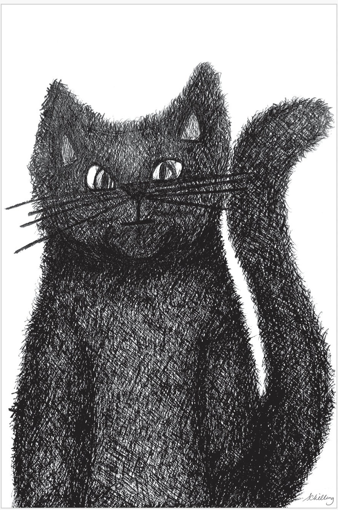 PDF Printable | Instant Download | PDF Here, Kitty Kitty! | Ink Drawing ...