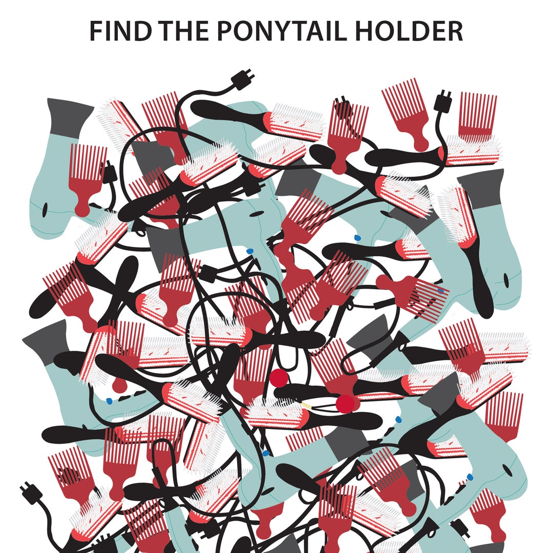 Printable Activity Find the Ponytail Holder Page for Kids or Adults ...