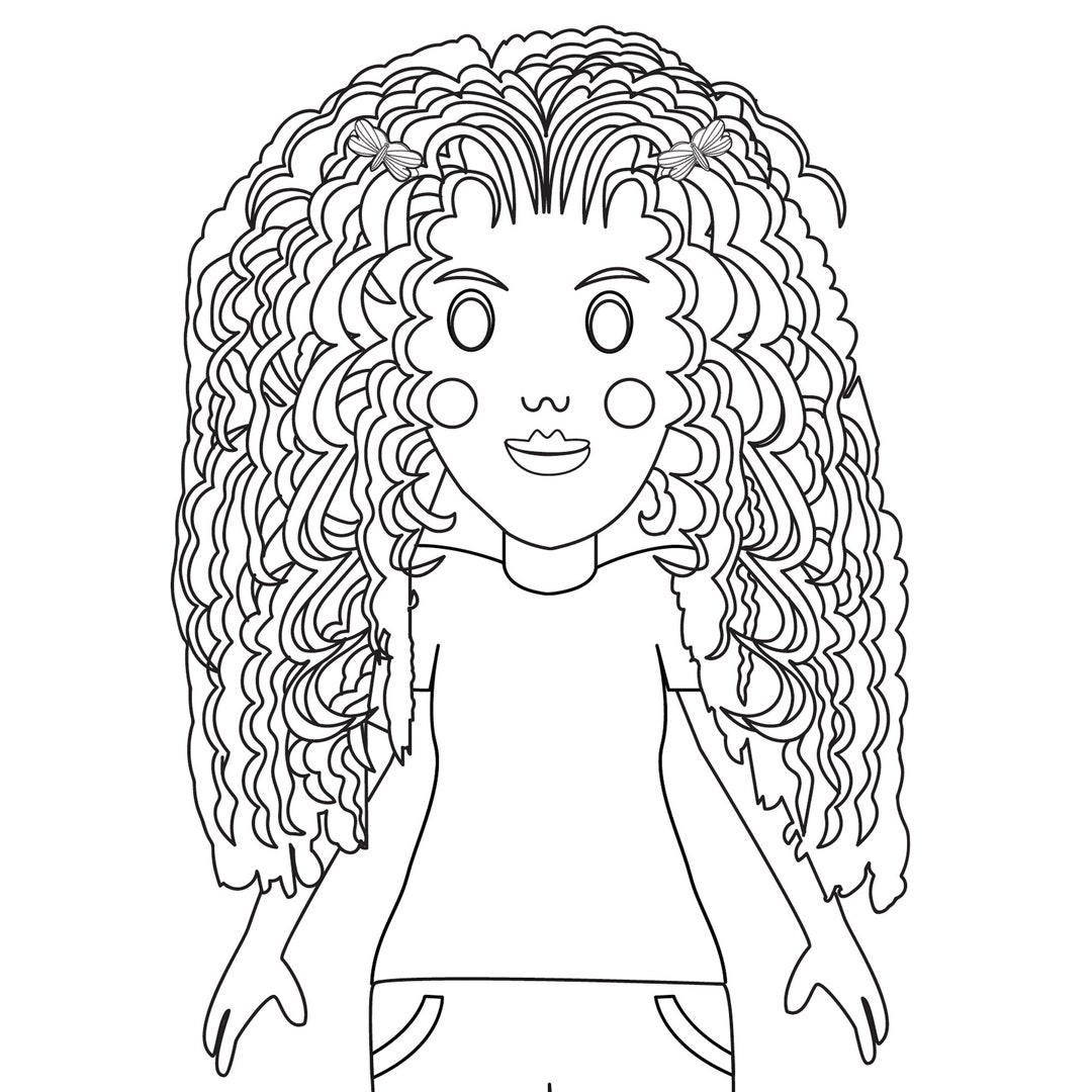 PDF Coloring Page for Girls Downloadable Coloring Page for Girls ...