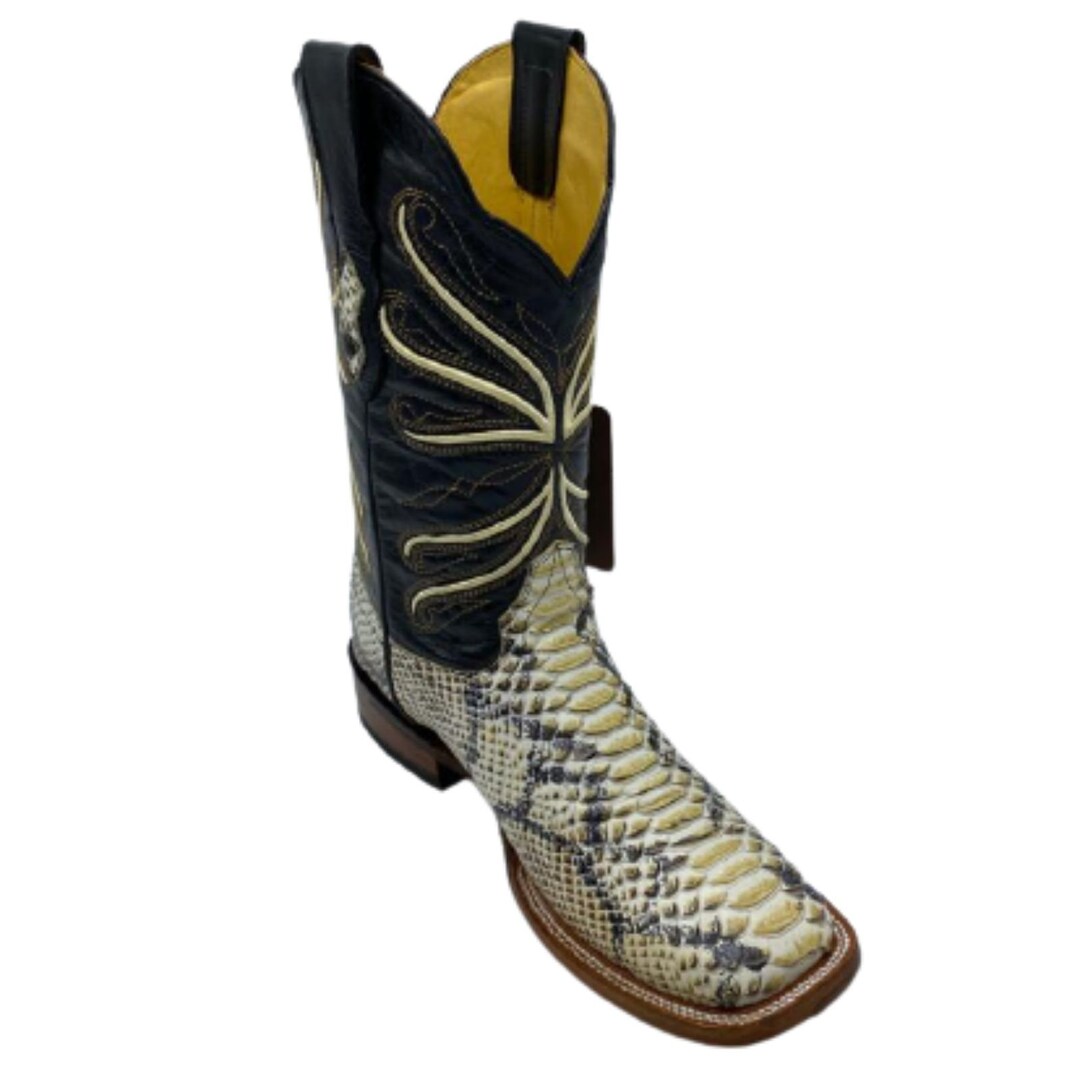 Men Genuine Cowhide Python Print Rodeo Boots Handcrafted - Etsy