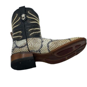 Men Genuine Cowhide Python Print Rodeo Boots Handcrafted - Etsy