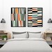 SET OF 2 Mid Century Modern Abstract Wall Art Print, Blue Green Orange ...