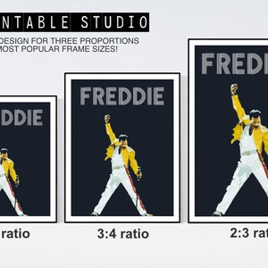 SET OF 4 Freddie Mercury Queen Printable Art, Gallery Wall Set ...