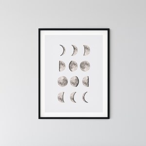 MOON Phases Poster, Astronomy Lunar Art, Indie Celestial Decor, Bedroom ...