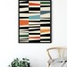 SET OF 2 Mid Century Modern Abstract Wall Art Print, Blue Green Orange ...