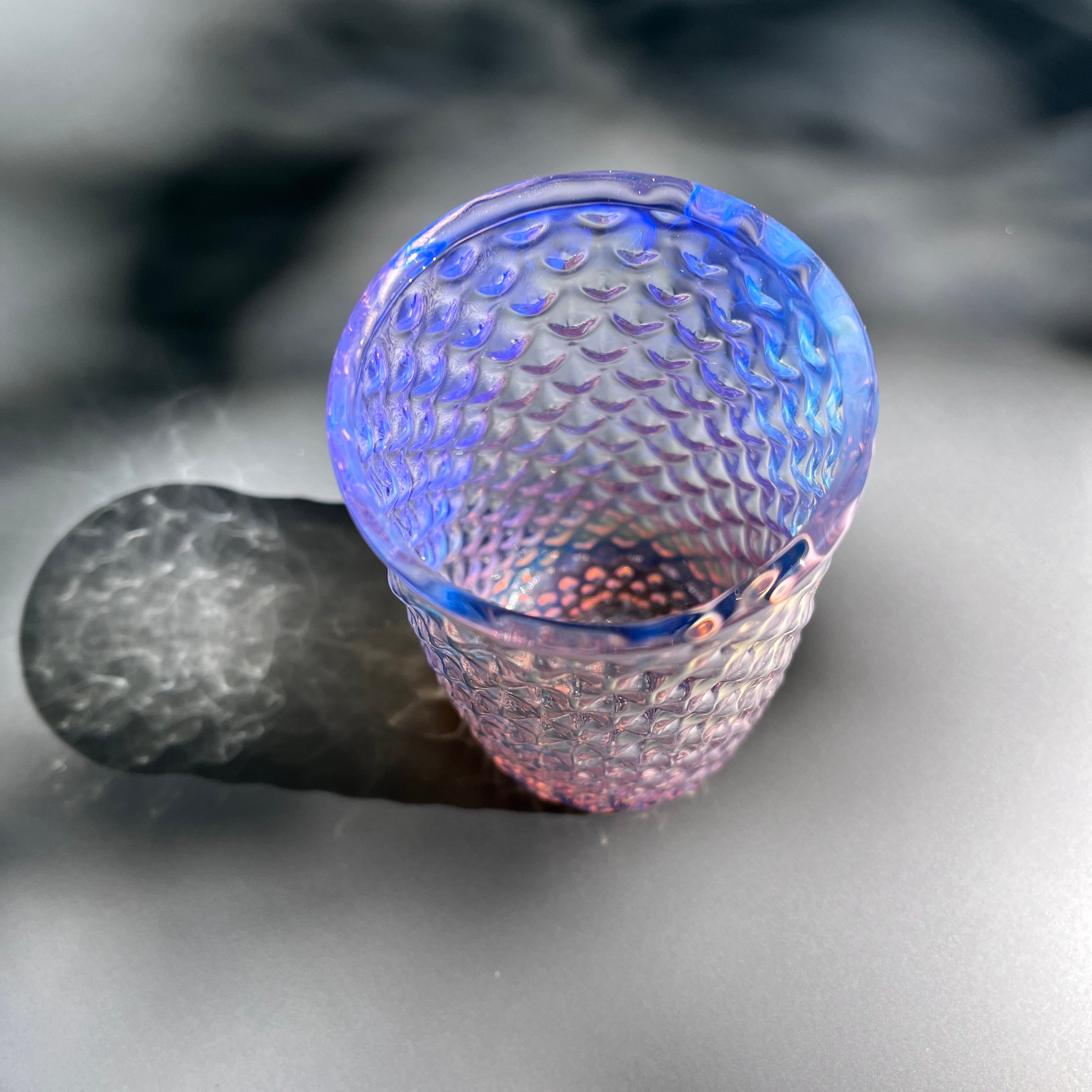 Lavender & Silver Fumed Glass Set - Etsy