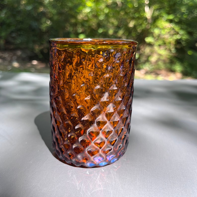 Amber & Silver Glass Cup Set - Etsy