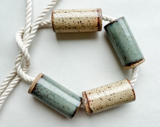 Ceramic Bead for Macrame, Large Macrame Bead, Handmade Clay Bead, Beige ...