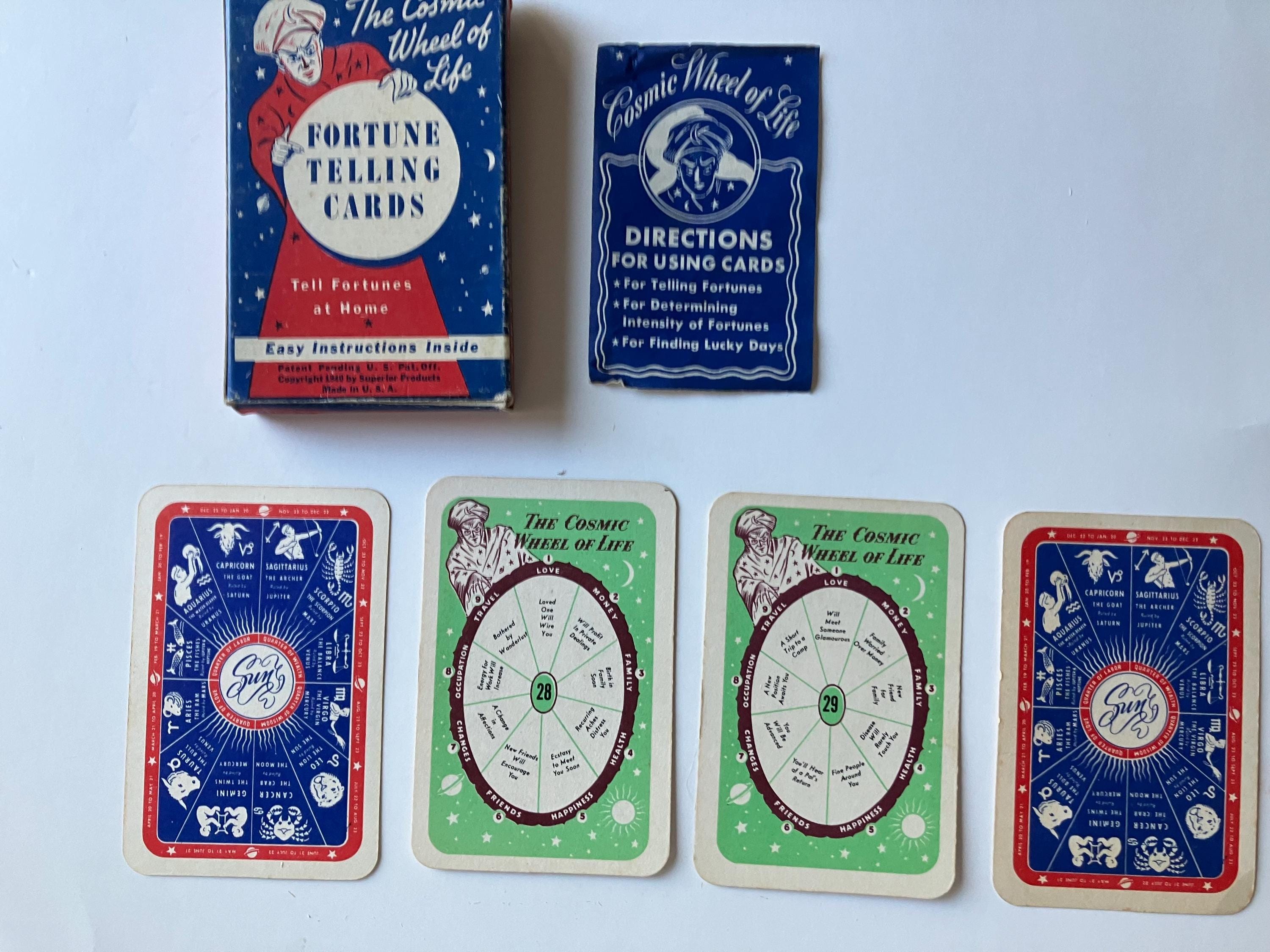Vintage 1940s the Cosmic Wheel of Life Fortune Telling Cards Full Set ...