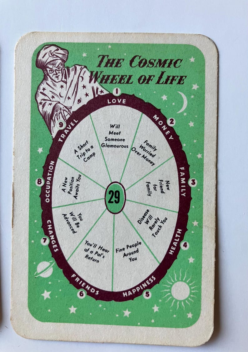 Vintage 1940s the Cosmic Wheel of Life Fortune Telling Cards Full Set ...