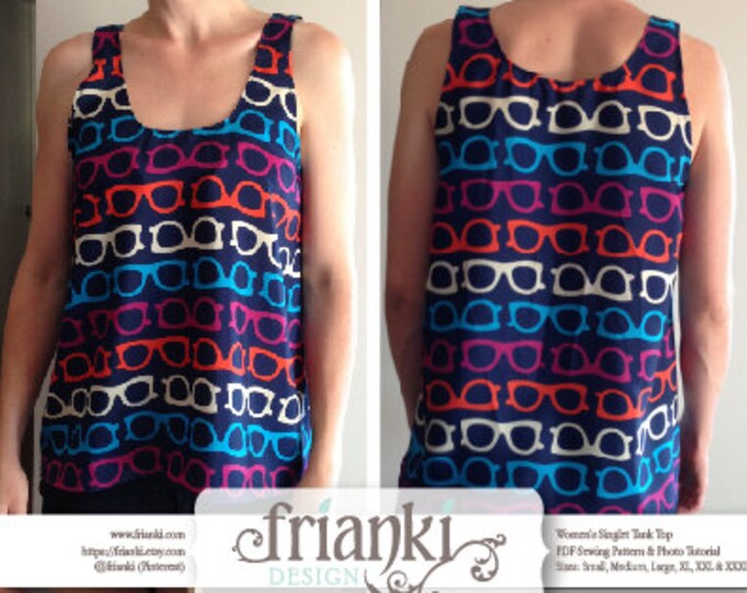 Women's Easy Singlet Tank Top - PDF Sewing Pattern and Photo Tutorial ...