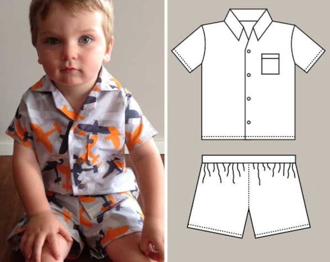 Girls or Boys Baby Pyjamas PDF Sewing Pattern and Photo Tutorial Sizes ...