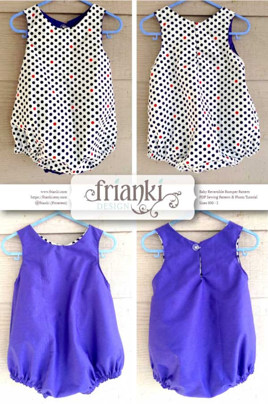 Baby Reversible Romper PDF Sewing Pattern and Photo Tutorial - Etsy