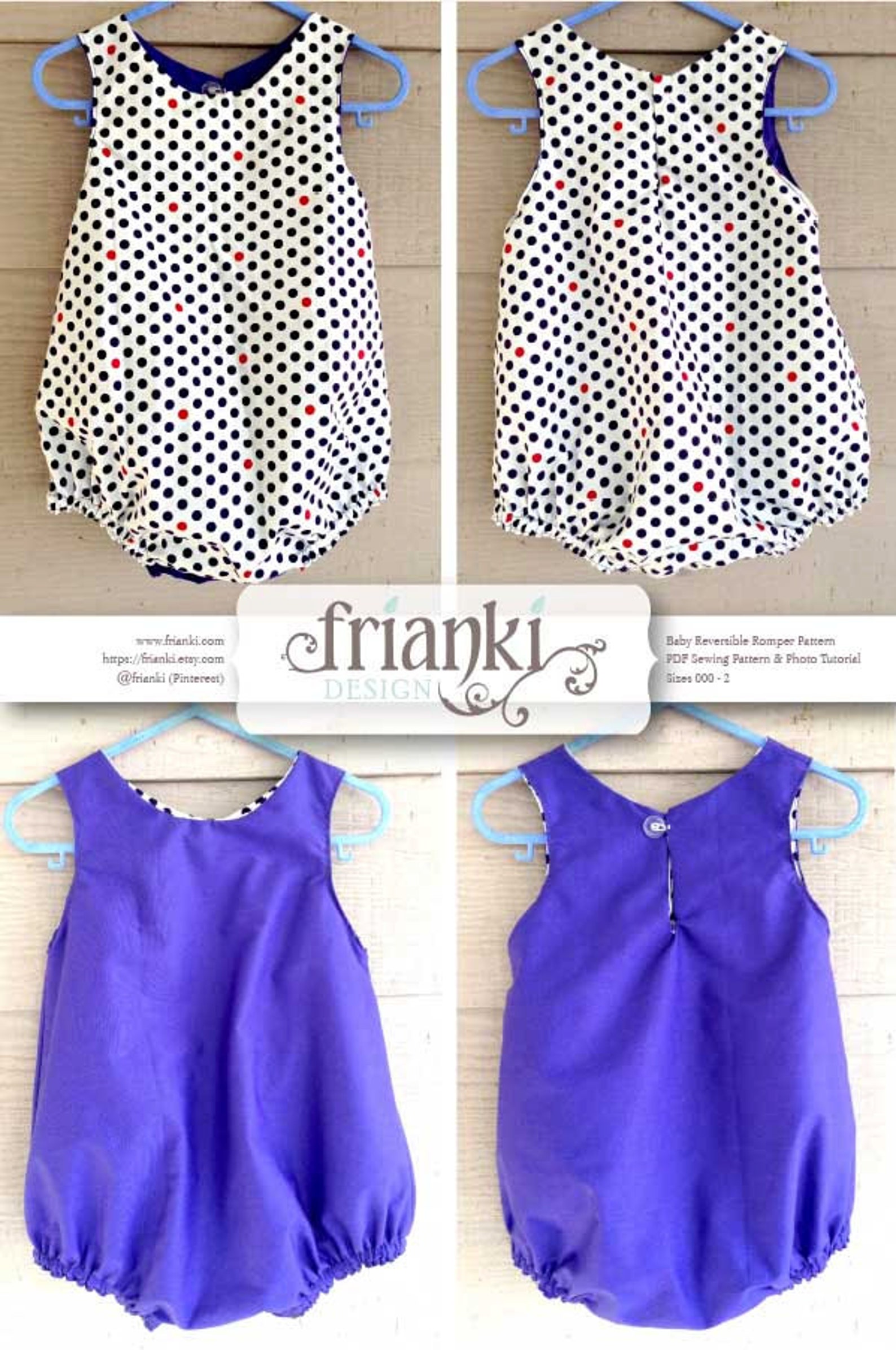 Baby Reversible Romper PDF Sewing Pattern and Photo Tutorial - Etsy