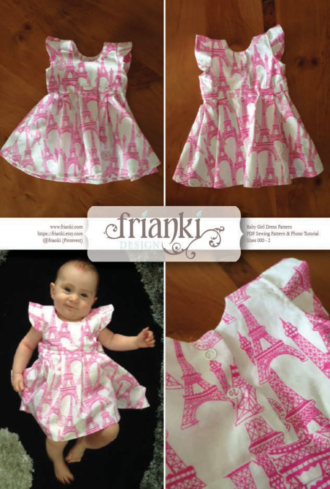 Baby Girl Dress - PDF Sewing Pattern and Photo Tutorial - Sizes 000 to ...