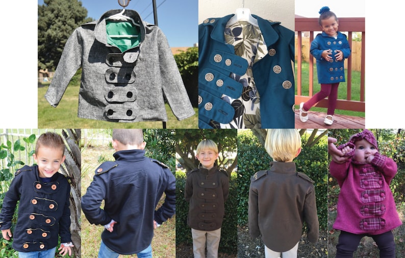 Children's Military Style Jacket PDF Sewing Pattern and - Etsy