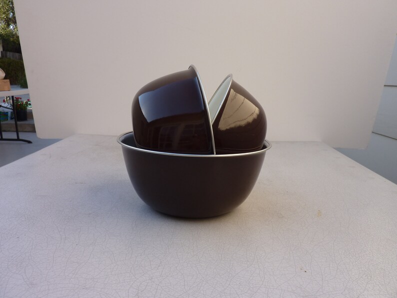 Enamelware Solid Color Mixing Bowls Set of 3, Vintage 70's Brand New - Etsy