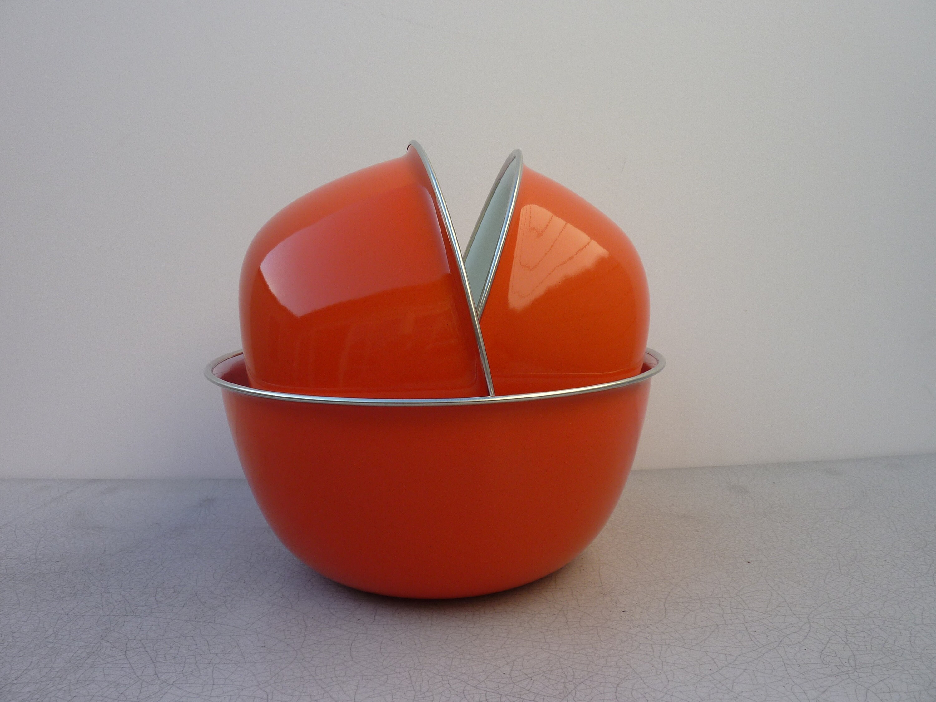 Enamelware Solid Color Mixing Bowls Set of 3 Vintage 70's - Etsy