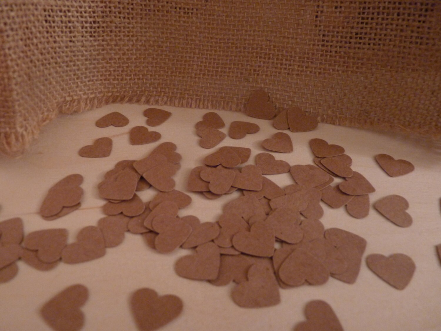 Hand Punched Kraft Paper Hearts. Rustic Wedding Decor. Heart Confetti ...