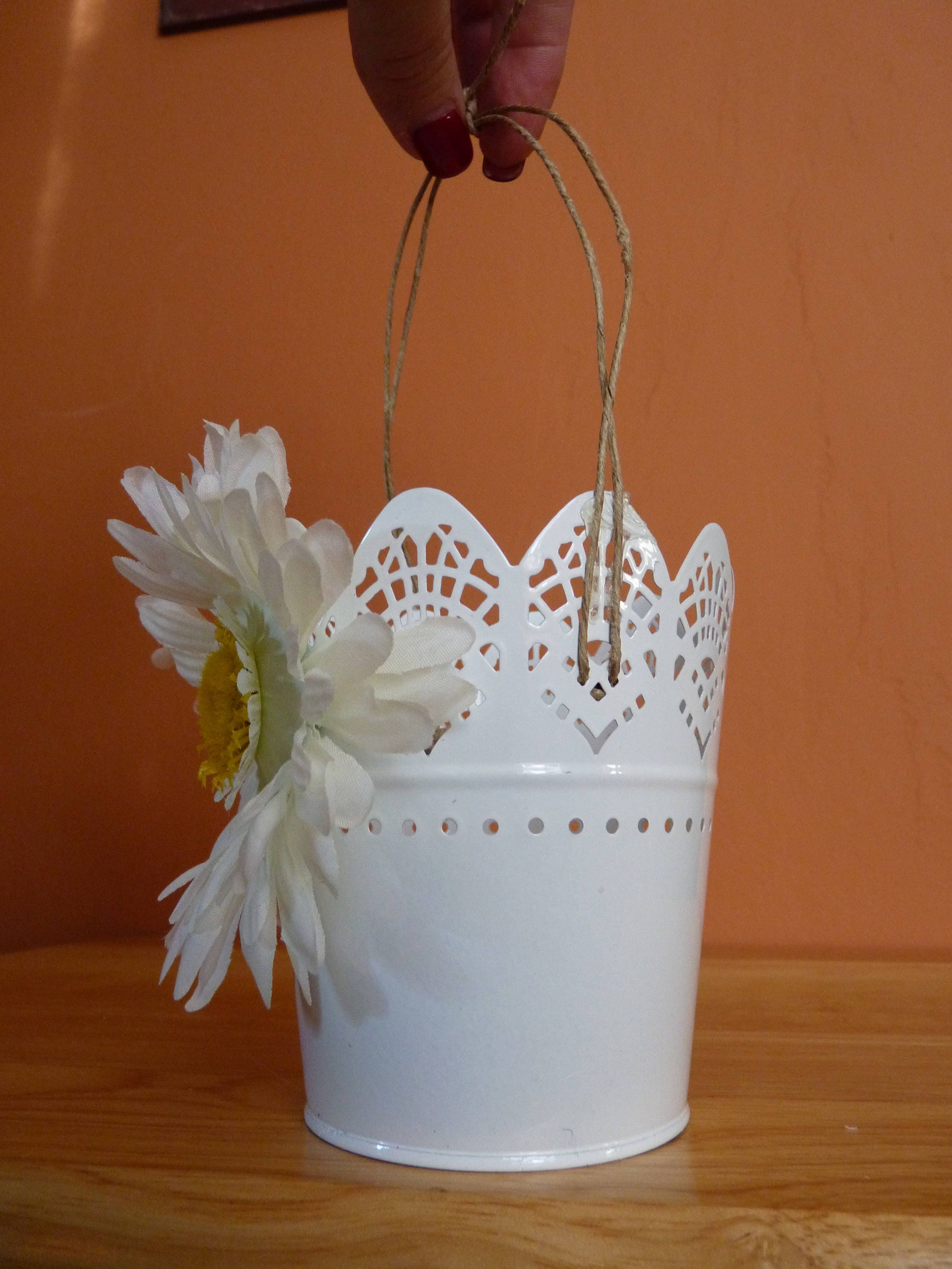 Daisy Flower Girl Basket. Bucket Flower Girl Basket. White - Etsy