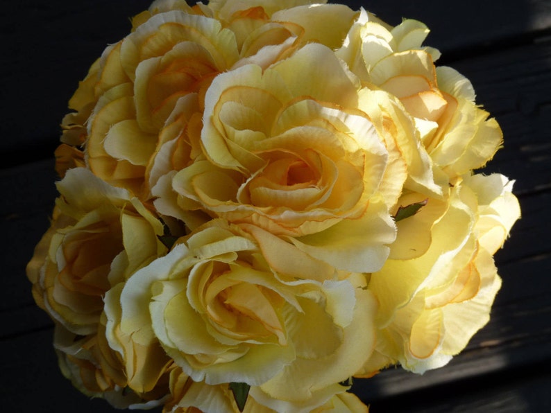 Rustic Yellow Rose Wedding Bouquet. Country Wedding. Shabby - Etsy