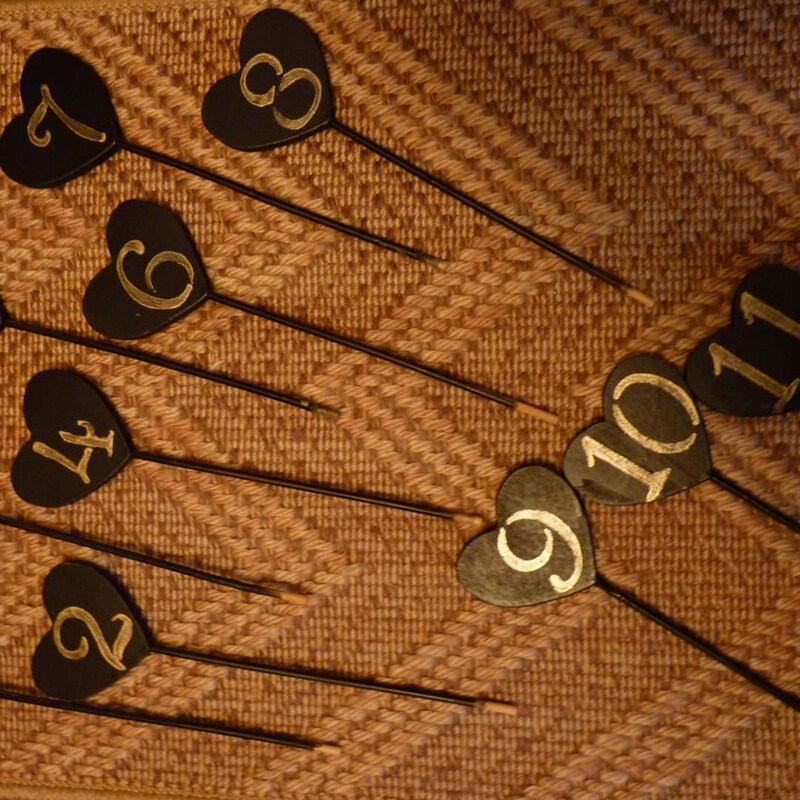 Heart Table Numbers - Etsy