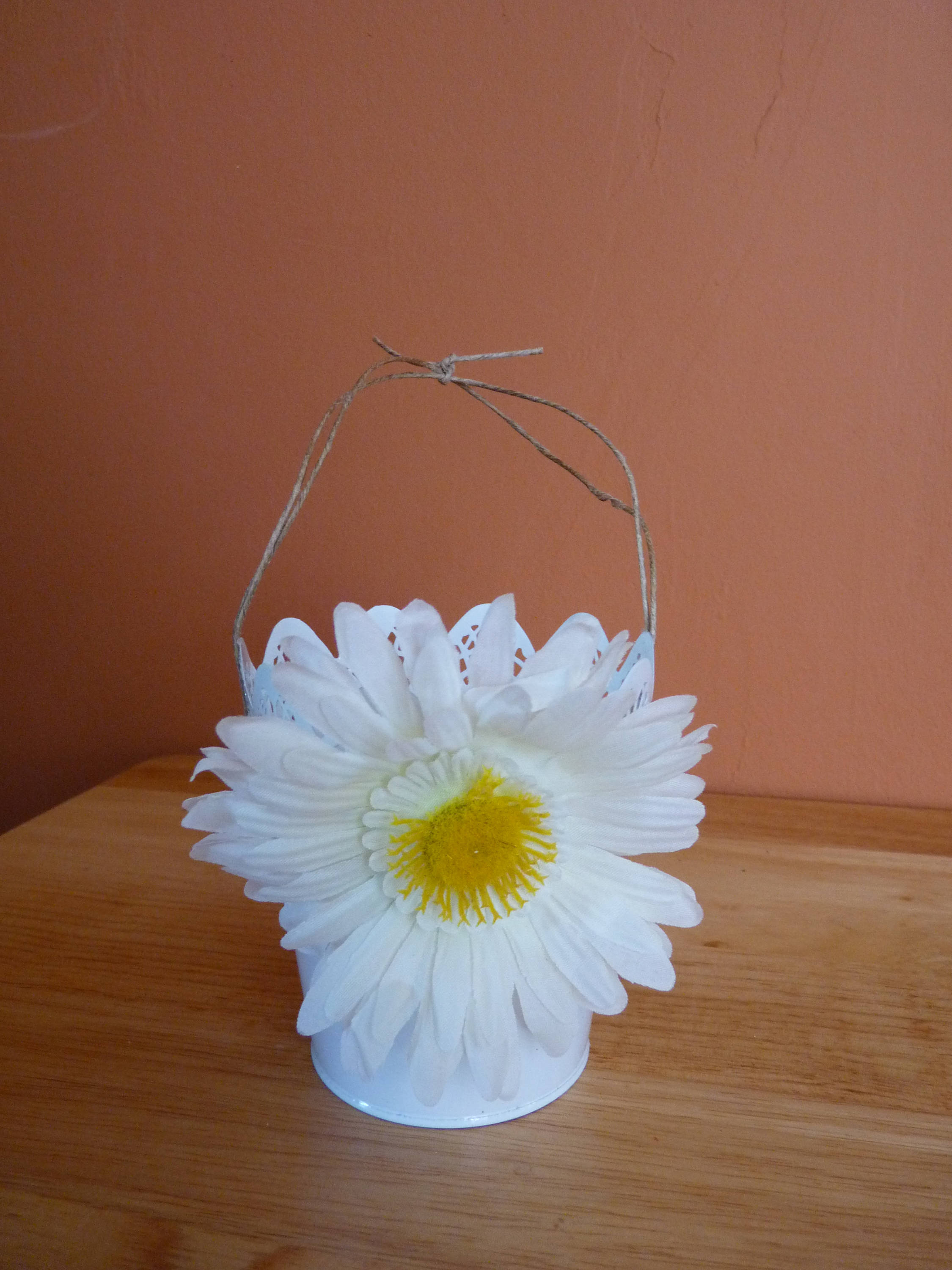 Daisy Flower Girl Basket. Bucket Flower Girl Basket. White - Etsy