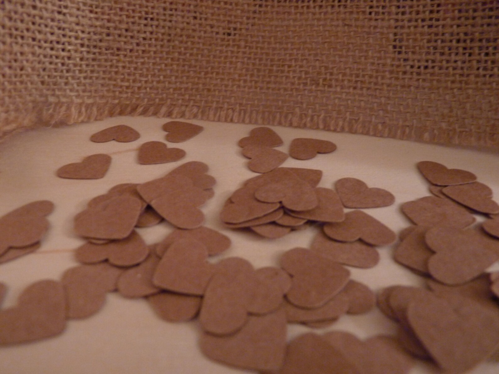 Hand Punched Kraft Paper Hearts. Rustic Wedding Decor. Heart Confetti ...