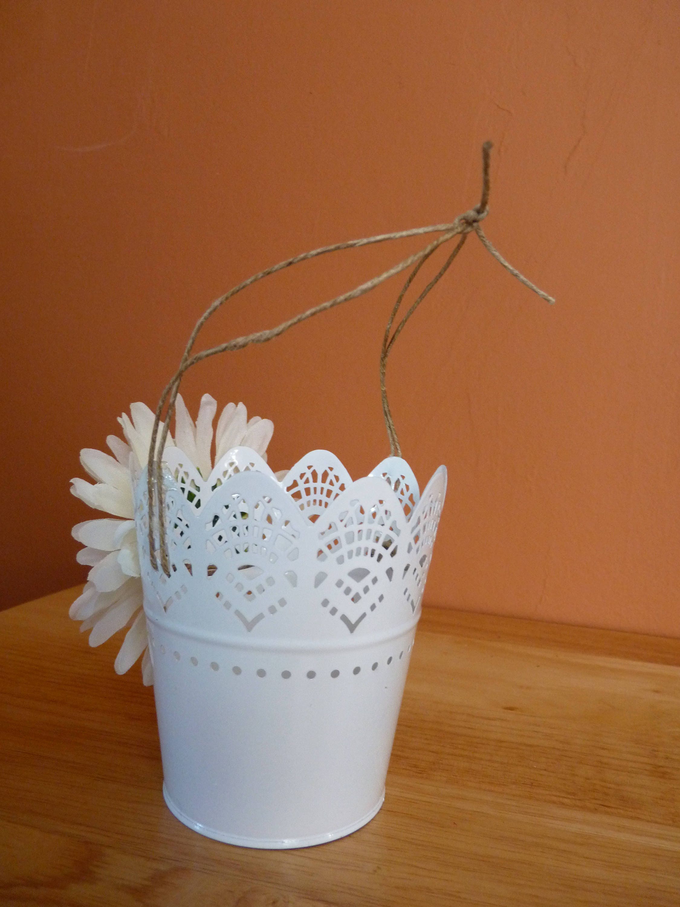 Daisy Flower Girl Basket. Bucket Flower Girl Basket. White - Etsy