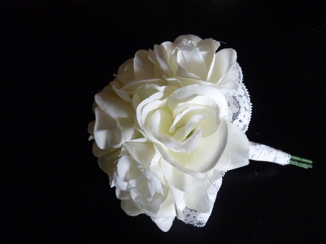 White Rose Wedding Bouquet. Petite Size Bouquet. Wedding - Etsy
