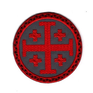 Knights Templar Battle Flag Patch Embroidered Iron on Templar Cross ...