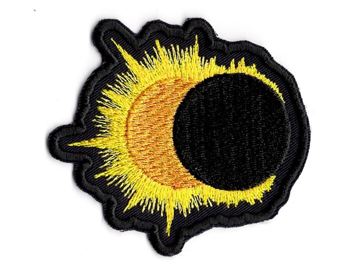 Solar Eclipse Embroidered Iron-on Patch by Balkisboutique - Celestial ...