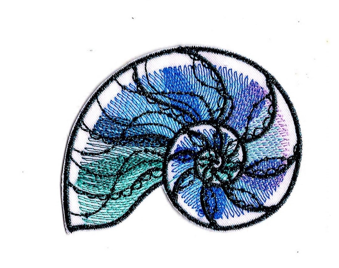 Shell Patch Embroidered Iron on Fabric Ocean Life Applique Patch - Etsy