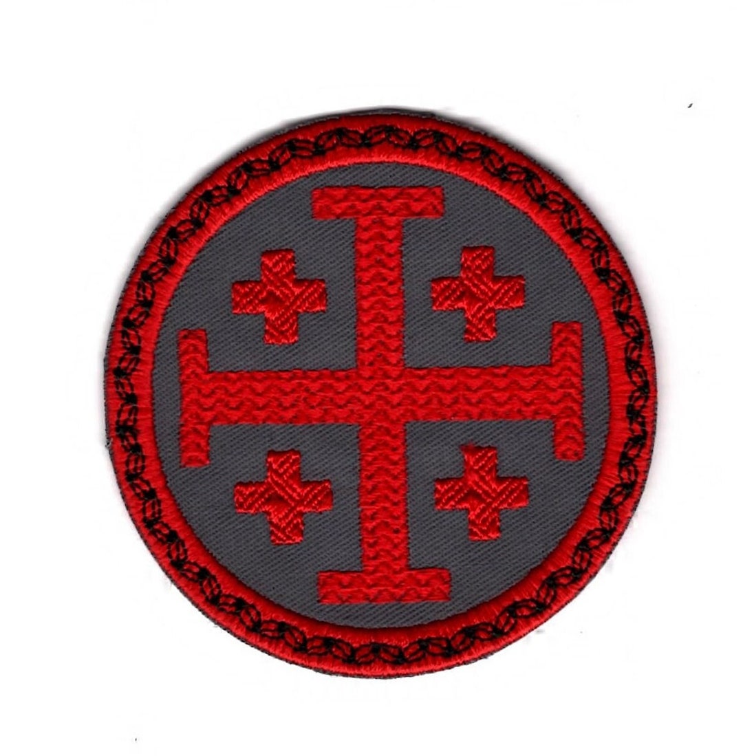 Knights Templar Battle Flag Patch Embroidered Iron on Templar Cross ...