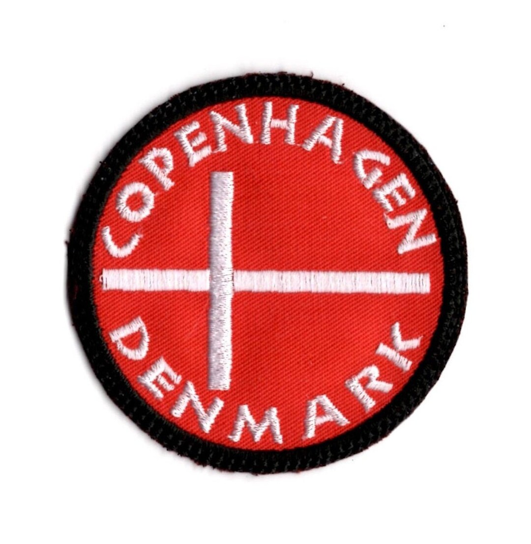 Copenhagen Denmark Iron on Patch - Embroidered Travel Souvenir - on Red ...