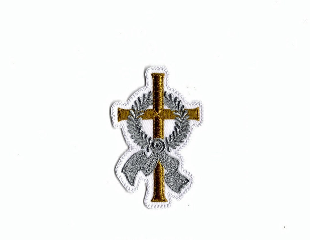 Metallic Cross Patch: Gold & Silver Iron on Applique - Etsy
