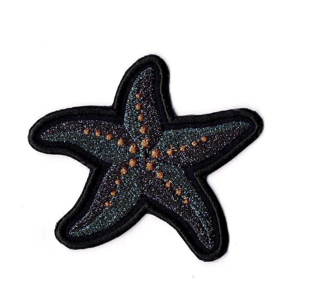 Starfish Patch Embroidered Iron on Star Fish Sparkle Patch by Balkisboutique - Etsy