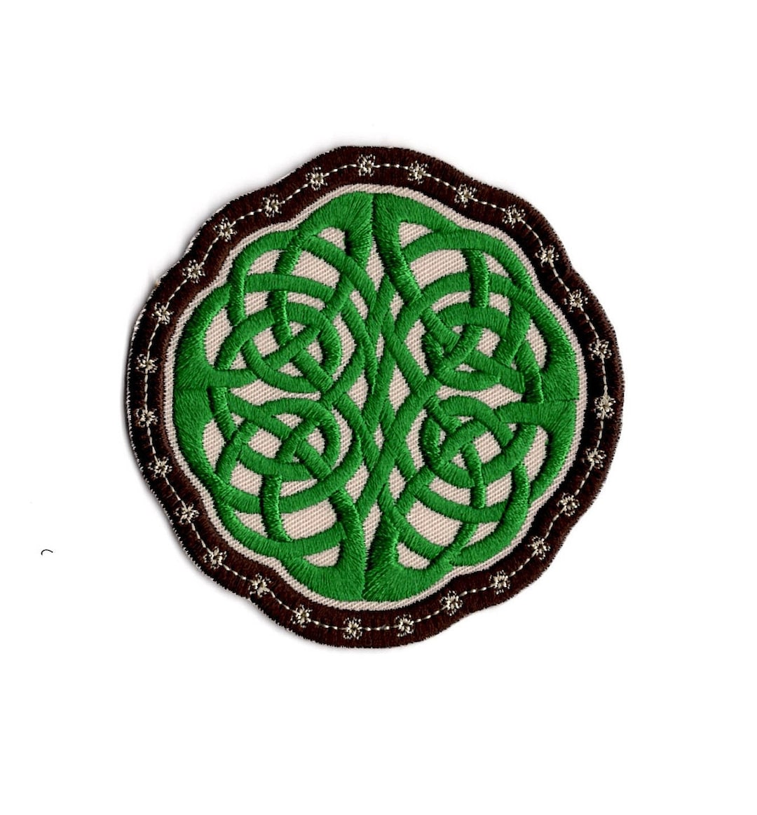 Celtic Knot Patch Embroidered Iron on Irish Embroidery Fabric Patch by ...